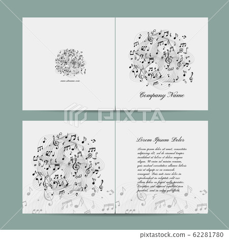 Greeting card design, music template-插圖素材 [62281780] - PIXTA圖庫