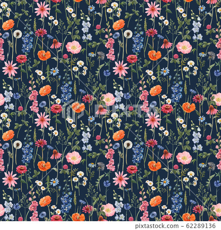 Beautiful vector floral summer seamless pattern...-插圖素材 [62289136 ...