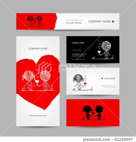 Couple kissing, valentine cards for your design - Stock Illustration ...