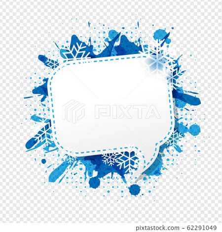Winter Speech Bubble With Snowflakes Isolated - Stock Illustration ...