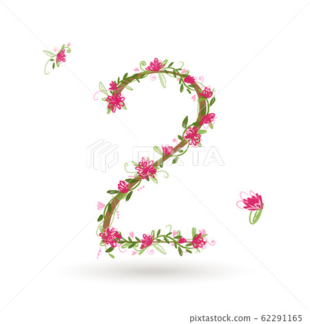 Floral number two for your design - Stock Illustration [62291165] - PIXTA