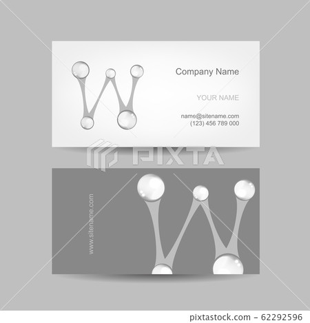 Business card design with letter W - Stock Illustration [62292596] - PIXTA