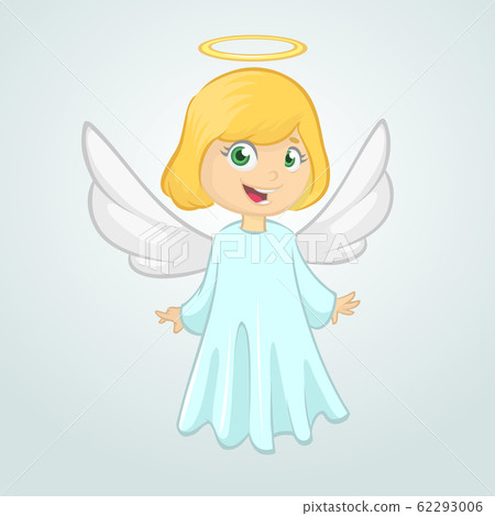 Cartoon angel. Vecor illustration of flying... - Stock Illustration ...