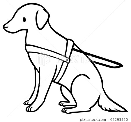 Illustration of a simple guide dog (line only) - Stock Illustration ...