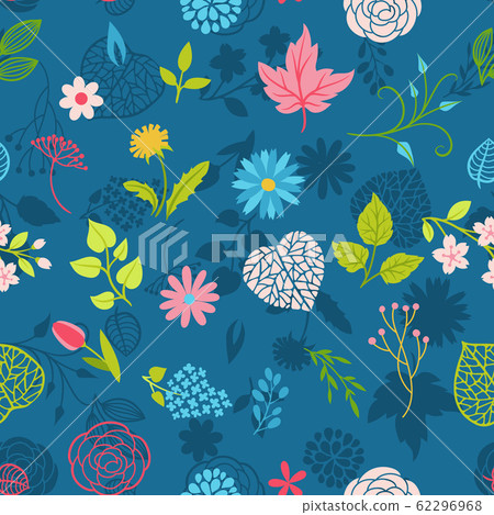 Seamless pattern with spring flowers. - Stock Illustration [62296968 ...