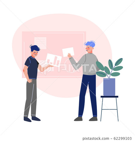 Business Characters Working and Exchange... - Stock Illustration ...