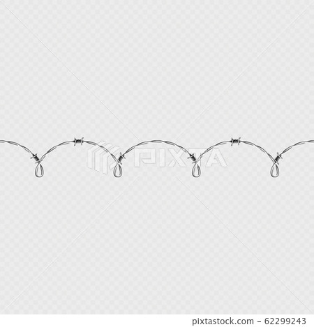 Metal barbed wire horizontal seamless border... - Stock Illustration ...