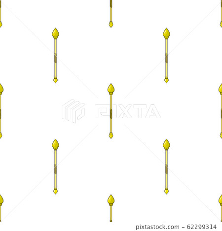 Seamless pattern with yellow magic staff icon on - Stock Illustration ...