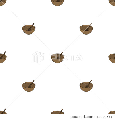 Seamless pattern with wooden bowl and spoon on - Stock Illustration ...