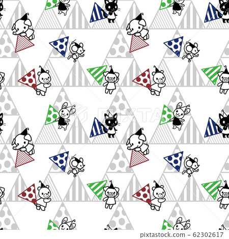 Seamless triangle flag animal pattern - Stock Illustration [62302617 ...