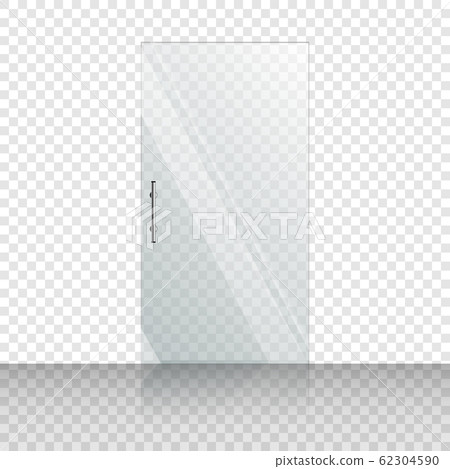 Transparent glass door isolated on transparent... - Stock Illustration ...