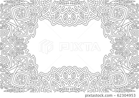 Art for coloring book page with abstract border - Stock Illustration ...
