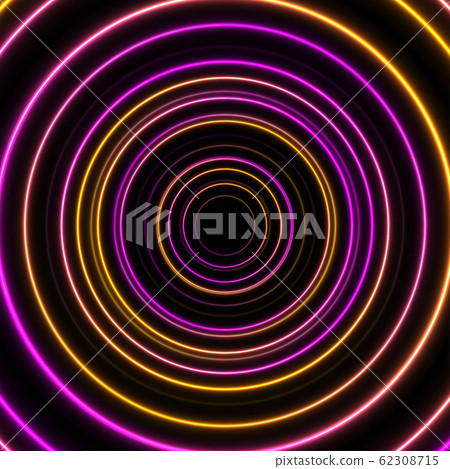 Orange and purple neon circles abstract futuristic - Stock Illustration ...