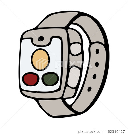 Fitness tracker smart watch, cartoon doodle vector - Stock Illustration ...