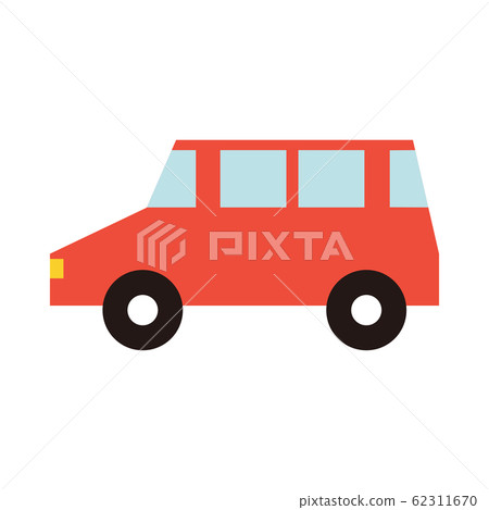 Illustration of a square shaped red car. - Stock Illustration [62311670 ...