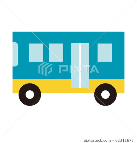 A silhouette illustration of a square bus. - Stock Illustration ...