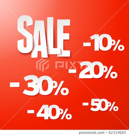 Sale percents paper set. Vector. - Stock Illustration [62314685] - PIXTA