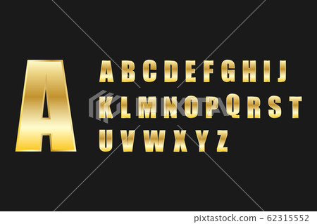 Alphabet letter set gold metal style. Vector eps10 - Stock Illustration ...
