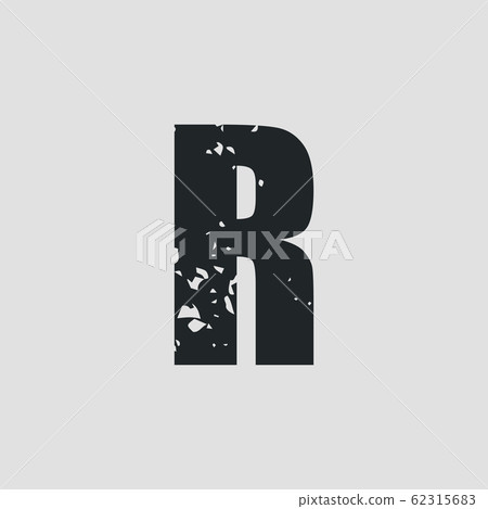 R letter grunge style simple design. Vector eps10 - Stock Illustration ...