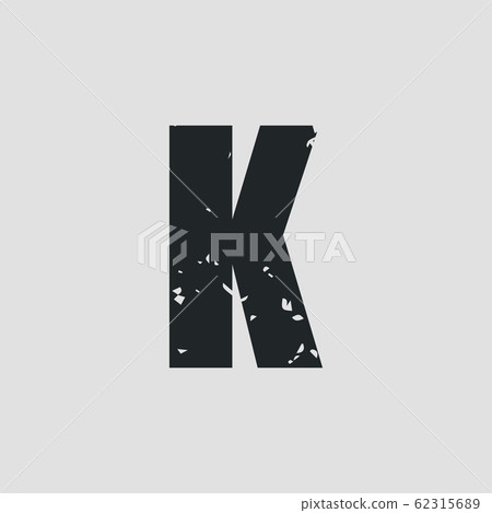 K letter grunge style simple design. Vector eps10 - Stock Illustration ...