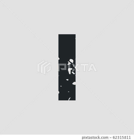 I letter grunge style simple design. Vector eps10 - Stock Illustration ...