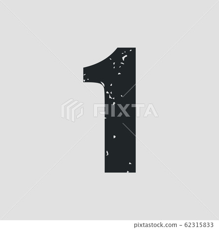 Number 1 grunge style simple design. Vector eps10 - Stock Illustration ...