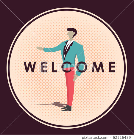 Welcome business man badge vector illustration - Stock Illustration ...