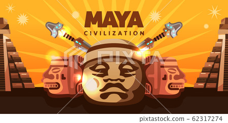 Maya Civilization Horizontal Poster - Stock Illustration [62317274] - PIXTA
