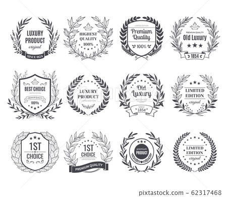 Awards Emblems Black White Set - Stock Illustration [62317468] - PIXTA