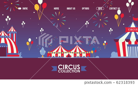 Traveling circus website design, vector... - Stock Illustration ...