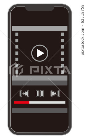 Smartphone video playback screen - Stock Illustration [62318758] - PIXTA