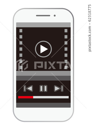 Smartphone video playback screen - Stock Illustration [62318775] - PIXTA