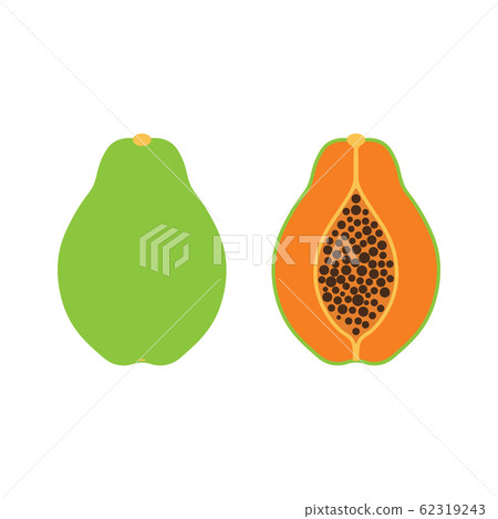 Papaya fruit icon symbol simple design. Vector... - Stock Illustration ...
