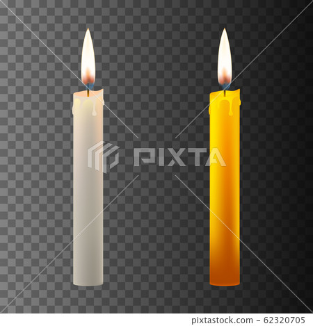 Realistic candle on dark back. Vector illustration - Stock Illustration ...