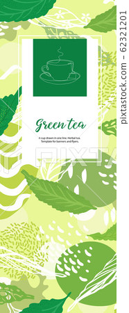 Vertical background for tea design. Tea shop. A... - Stock Illustration ...