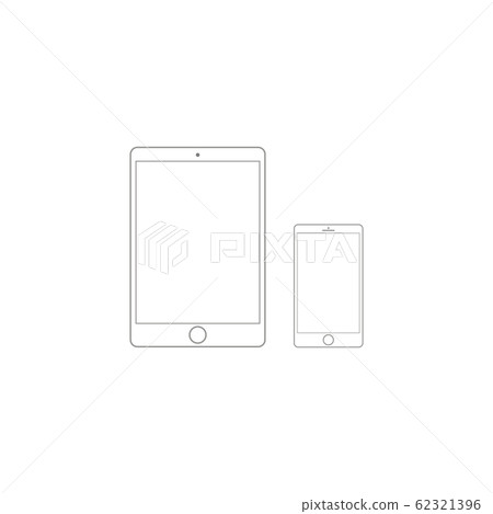 Tablet and smartphone line style. vector eps10 - Stock Illustration ...