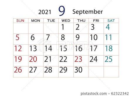 2021 Calendar September - Stock Illustration [62322342] - PIXTA