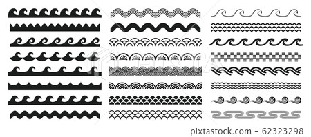 Wave line set of various shapes - Stock Illustration [62323298] - PIXTA