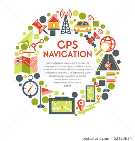 Navigation and GPS system maps isolated icon or... - Stock Illustration ...