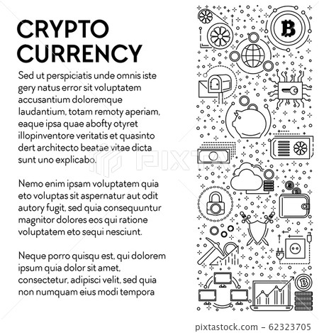 Cryptocurrency poster, bitcoins mining and... - Stock Illustration ...