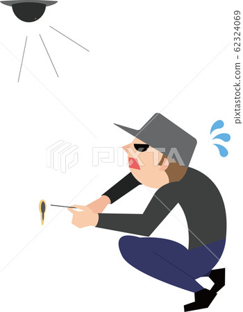 Picking thieves notice security camera - Stock Illustration [62324069 ...