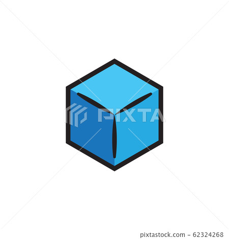 Blue box icon design template vector isolated - Stock Illustration ...