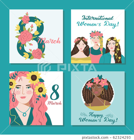 8 March cards set - Stock Illustration [62324293] - PIXTA