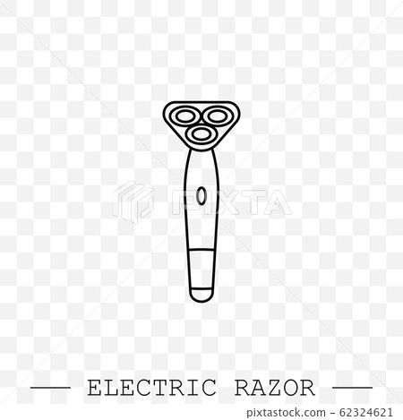 Electric razor line, linear vector icon.... - Stock Illustration ...