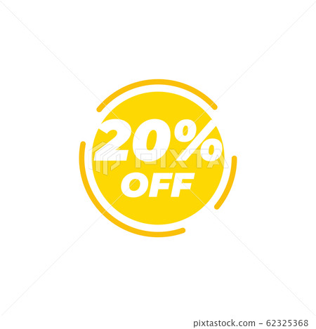 20 percent off sale label design template vector - Stock Illustration ...