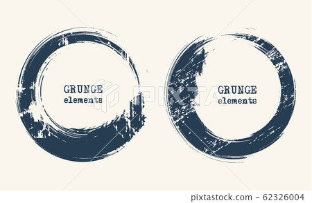 Set of grunge vector round and circle. Grunge - Stock Illustration ...