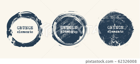Set of grunge vector round and circle. Grunge - Stock Illustration ...