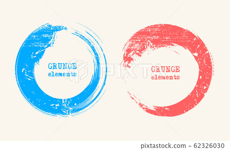 Set of grunge vector round and circle. Grunge - Stock Illustration ...
