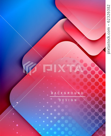 Rounded squares shapes composition geometric...-插圖素材 [62326382] - PIXTA圖庫