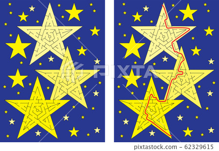 Stars maze - Stock Illustration [62329615] - PIXTA